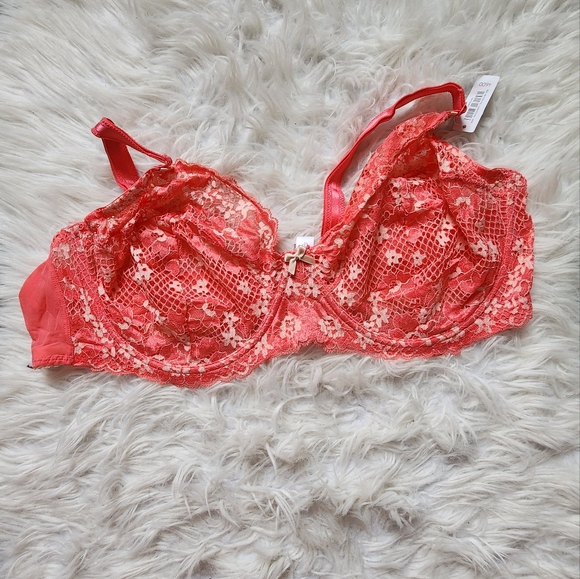 Intimates & Sleepwear | New Adore Me Lace Underwire Bra In Red | Poshmark